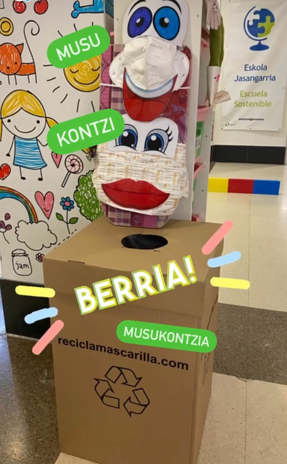 Contenedor para Reciclado de Mascarillas – Iparragirre Ikastola